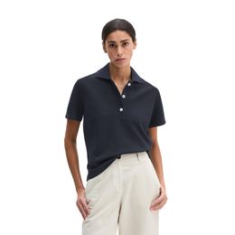 Marc O'Polo MARC O'POLO Damen Poloshirtdeep night blau, Gr. S, Piqu&eacute;, Obermaterial: 100% Baumwolle, Shirts, regular aus Garment-Dyed-Piqu&eacute;-Jersey