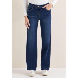 Cecil Damen Loose-fit-Jeans, blau, Gr. 34, unifarben, Jeans, 78% Baumwolle, 20% Polyester, 2% Elasthan, Jeans, High Waist