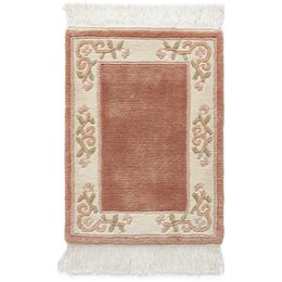 Wollteppich LUXOR living, B:40cm H:12mm L:60cm, rosa, Obermaterial: 100% Wolle, Wohnzimmer, Teppiche, "Giza, handgekn&uuml;pft", reine Wolle, mit Bord&uuml;re