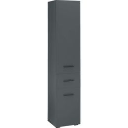 Welltime Hochschrank &raquo;Skara&laquo; 3 verstellbaren Einlegeb&ouml;den hinter den T&uuml;ren, Breite 38cm, H&ouml;he 180cm grau Holzwerkstoff anthrazit/R&uuml;ckwand wei&szlig; (innen)