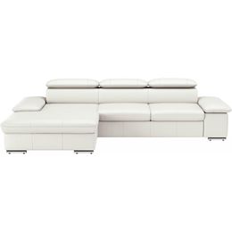 Sit & More Ecksofa SIT & MORE, B:286cm H:73cm T:174cm, wei&szlig;, NaturLEDER;Spannstoff, Wohnzimmer, Sofas, "Valantine L-Form, B: 286 cm", mit Arm- &