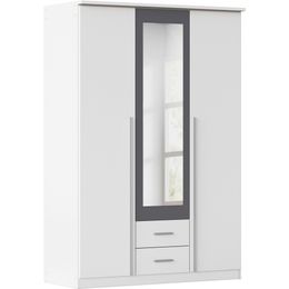 Kleiderschrank Rauch, B:136cm H:199cm T:56cm, schwarz-wei&szlig;, Holzwerkstoff, Kinderzimmer, Schr&auml;nke, "Kleiderschrank Schrank Garderobe W&auml;scheschrank