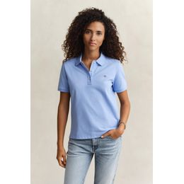 Gant Damen Poloshirt "REGULAR SHIELD", blau, Gr. S, unifarben, Single Jersey, Obermaterial: 100% Baumwolle, Shirts, Regular fit mit Polokragen
