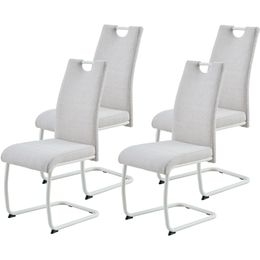 Freischwinger Hela, B:43cm H:97,5cm T:61cm, beige, Metall, Polyester, Stoff, St&uuml;hle, "FLORENZ", Rundrohrgestell Matching Colour, gepolstert, mit Griff