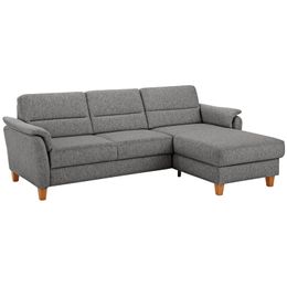 Ecksofa Home Affaire, B:244cm H:89cm T:163cm, grau, 100% Polyester;Struktur (100% Polyester);Luxus-Microfaser in Lederoptik (100% Polyester),