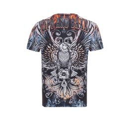 Cipo & Baxx CIPO & BAXX Damen T-Shirt "CT818", blau, Gr. L, Obermaterial: 50% Baumwolle CO. 50% Polyester PES., Shirts, sportliche Freizeit-Looks