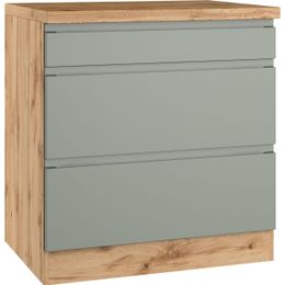 Kochfeldumbauschrank KOCHSTATION, B:80cm H:86cm T:60cm, gr&uuml;n, MDF, Schr&auml;nke, "KS-Virginia,neu in verbesserter Ausf&uuml;hrung", Breite 80 cm, H&ouml;he 86 cm,