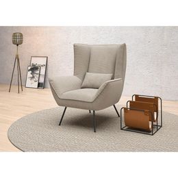 Home Affaire Sessel &raquo;Kilrea Relaxsessel, Ohrensessel&laquo; Extra hohe R&uuml;ckenlehne beige 95% Polyester, 5% Nylon Feincord, B/H/T: 90cm x 112cm x 94cm
