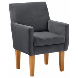 Sessel OTTO HOME, B:66cm H:96cm T:71cm, grau, Luxus Microfaser (Zusammensetzung: 100% Polyester), Wohnzimmer, Sessel, "Fehmarn", komfortable Sitzh&ouml;he