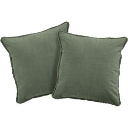 LeGer Home by Lena Gercke Dekokissen &raquo;Marusha&laquo; Leinenoptik, 50x50 Dekokissen, Fransen, modern, ohne F&uuml;llung, 1 St&uuml;ck Polyester B/L: 50cm x 50cm, 1 Stk