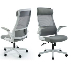 B&uuml;rostuhl OTTO HOME, B:68cm H:119cm T:72cm, grau, St&uuml;hle, "Menton, ergonomischer Schreibtischstuhl", inkl. Kopfkissen, Lendenwirbelst&uuml;tze, modernes