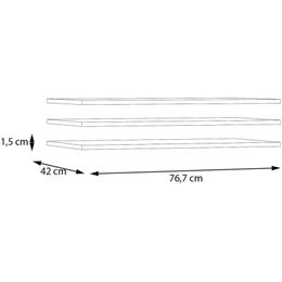 Einlegeboden FORTE, B:76,7cm H:42cm T:1,5cm, grau, Holzwerkstoff, Einlegeb&ouml;den, 3er Set Einlegeboden, variable Positionierung, Textilstruktur
