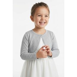 happy girls M&auml;dchen Bolerosilber, festlich, Gr. 158, Glitzermuster, unifarben, Strick, Obermaterial: 70% Baumwolle, 30% Polyester, Strickjacken, im