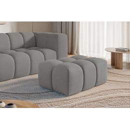 Polsterhocker, B:97cm H:42cm T:67cm, grau, HOMSY BY ANA JOHNSON, 100% Polyester, Hocker, "BOUBELLE Sitzhocker mit Steppung, Bubble-Optik, Ma&szlig;e B/T/H: