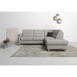 Ecksofa Home Affaire, B:236cm H:89cm T:212cm, grau, Luxus-Microfaser (100% Polyester);Struktur (100% Polyester);Luxus-Microfaser in Lederoptik (100%