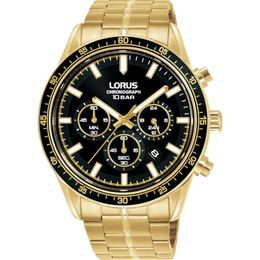 Lorus Herren Lorus Chronograph Quarzuhr, Armbanduhr, Herrenuhr, Edelstahlarmband, analog, Tag gold Einheitsgr&ouml;&szlig;e