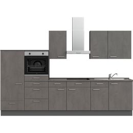 K&uuml;chenzeile Nobilia, B:330,3cm H:216,6cm T:60cm, grau, Komplettk&uuml;chen-Sets, ""Riva I", NEU: individuell anpassbar mit gratis Profi-Beratung",