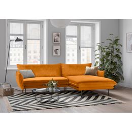 Ecksofa OTTO HOME, B:249cm H:86cm T:159cm, gold, Struktur (100% Polyester);Struktur weich (85% Polyester/15% Nylon);Samtoptik (100% Polyester),