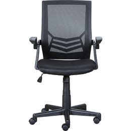 Drehstuhl Inter Link, B:59cm H:90,5cm T:57cm, schwarz, Kunststoff, Polyester, St&uuml;hle, "Jilli, B&uuml;rostuhl f&uuml;r Homeoffice, ergonomisch, Schwarz", mit