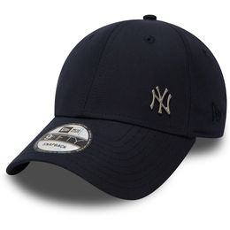 New Era Herren Baseball Cap, blau, unifarben, Web, Baumwollmischung, Caps, mit Label und Logostickerei, aus Baumwollmischung