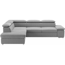 Sit & More Ecksofa SIT & MORE, B:272cm H:73cm T:226cm, grau, 100% Polyester, Wohnzimmer, Sofas, "Valantine, L-Form, B: 272 cm, Bettfunktion opt.,