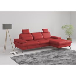 Sit & More Ecksofa SIT & MORE, B:275cm H:82cm T:171cm, rot, Wohnzimmer, Sofas, "Morris L-Form, inkl. Sitztiefenverstellung", wahlweise mit Armteilverstellung,
