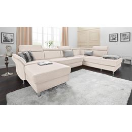 Sit & More Wohnlandschaft SIT & MORE, B:331cm H:97cm T:228cm, beige, Flachgewebe (90% Polyester, 10% Polyamid);Luxus-Microfaser (100% Polyester);Struktur (100%