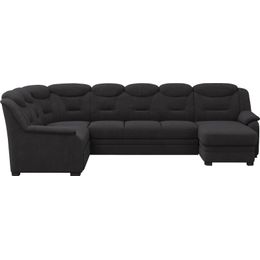 Wohnlandschaft COTTA, B:330cm H:99cm T:211cm, schwarz, 100% Polyester, Sofas, "Marcus U-Form", wahlweise mit Schlaffunktion & Stauraum