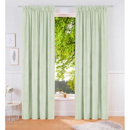 OTTO home Vorhang &raquo;Velvet uni&laquo; Multifunktionsband 2 Stk. tlg. Blickdichter Samt, 2-er Set, edel, Gardine, multifunktional gr&uuml;n Polyester 245cm, 