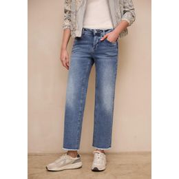 Damen Comfort-fit-Jeansmedium blau authentic wash, Gr. 36, STREET ONE STUDIO, unifarben, Jeans, 98% Baumwolle, 2% Elasthan, Jeans, Middle Waist