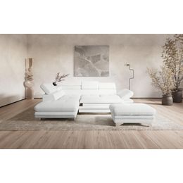 Ecksofa COTTA, B:277cm H:91cm T:104cm, wei&szlig;, Softlux-Kunstleder;Luxus-Kunstleder, Wohnzimmer, Sofas, "Enterprise L-Form, B: 277 cm", Arm- &