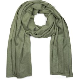 styleBREAKER Damen Schal "Unifarbener Schal mit Fransen", gr&uuml;n, Modisch, Obermaterial: 100% Viskose CV., Modet&uuml;cher