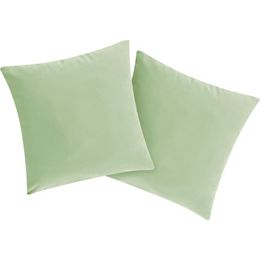 OTTO home Dekokissen &raquo;Raja&laquo; einfarbig, Kissenh&uuml;llen ohne F&uuml;llung, 40 x 40 cm, 2er-Set, Mikrofaser gr&uuml;n Obermaterial: 100% Polyester B/L: 40cm x 40cm, 