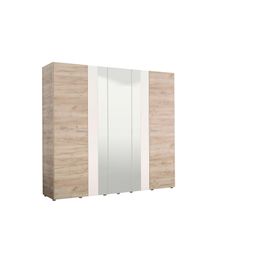 Kleiderschrank Home Affaire, B:223,5cm H:206cm T:55,5cm, braun, Holzwerkstoff, Jugendzimmer, Schr&auml;nke, "Dante Garderobenschrank, Stauraumschrank,