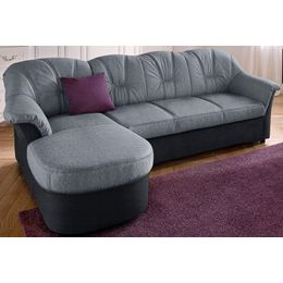 Ecksofa DOMO collection, B:233cm H:86cm T:142cm, silber, Kunstleder SOFTLUX / Struktur ( 90% Polyester, 10% Polyacryl );NaturLEDER (echtes