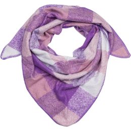 styleBREAKER Damen XXL-Schal "Web Dreiecktuch Kariert", lila, Modisch, Obermaterial: 70% Viskose CV. 30% Wolle WO., Modet&uuml;cher