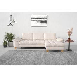 Sit & More Ecksofa SIT & MORE, B:275cm H:88cm T:172cm, beige, 100% Polyester, Wohnzimmer, Sofas, "Westham L-Form", mit Recamiere, mit oder ohne Schlaffunktion,