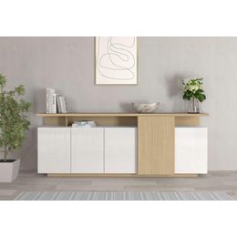 Sideboard OTTO HOME, B:210cm H:80cm T:40cm, beige, Wohnzimmer, Sideboards, "Sideboard ETHOS, Kommode, Schrank, Kredenz", Mit 5 Dreht&uuml;ren, 8