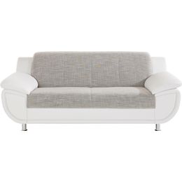 3-Sitzer Trendmanufaktur, B:207cm H:85cm T:94cm, wei&szlig;, Luxus-Microfaser ALCAZAR (100% Polyester) / Feinstruktur (100% Polyester);Kunstleder SOFTLUX /