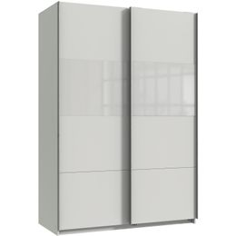 Schwebet&uuml;renschrank wimex, B:135cm H:198cm T:64cm, wei&szlig;, Schr&auml;nke, "Bramfeld Kleiderschrank", mit Glaselementen und zus&auml;tzlichen Einlegeb&ouml;den