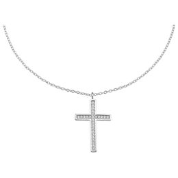 Firetti Damen Kette mit Anh&auml;nger "Schmuck Geschenk Silber 925 Halsschmuck Anh&auml;nger Kreuz", Silber 925 (Sterlingsilber), L: 45 B: 1,2mm, silber,