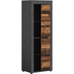 Vitrine OTTO HOME, B:60cm H:159cm T:35cm, grau, FSC-zertifizierter Holzwerkstoff, Wohnzimmer, Schr&auml;nke, "AOSTA, H&ouml;he 159 cm, 1 T&uuml;r (li/re), 2