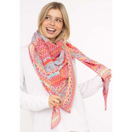 Zwillingsherz Damen Dreieckstuch ""Maralda"", bunt, gemustert, mehrfarbig, Strick, Materialmix, Modet&uuml;cher, farbenfrohes Muster, w&auml;rmend, Strick