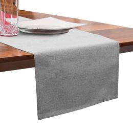 Tischl&auml;ufer OTTO HOME, B:180cm L:40cm, grau, Polyester, Tischdecken, "Meellon", unifarben, modern, strukturiert, Esszimmer, Esstisch, Deko