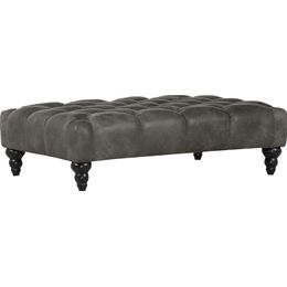 Hocker GUTMANN FACTORY, B:120cm H:35cm T:80cm, grau, Wohnzimmer, Hocker, "Amazonas, Megahocker mit Anilinleder-Bezug, Breite 230 cm", Sitzpolsterung: