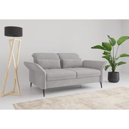 Sit & More 2,5-Sitzer SIT & MORE, B:189cm H:92cm T:123cm, silber, 90% Polyester, 10% Polyamid, Sofas, "Emely, inkl. Sitztiefenverstellung", wahlweise mit