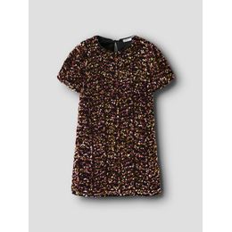 name it M&auml;dchen Paillettenkleid "NKFRUNICA SS TUNIC", bunt, Gr. 140, Glitzermuster, gl&auml;nzend, Jersey, Obermaterial: 100% Polyester, Kleider,