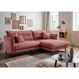 Home Affaire Ecksofa &raquo;Lazio, 255 x 180 cm, modern und bequem&laquo; Cord, L-Form, inkl. R&uuml;cken- und Zierkissen rot 93% Polyester, 7% Polyamid B/H/T: 255cm x