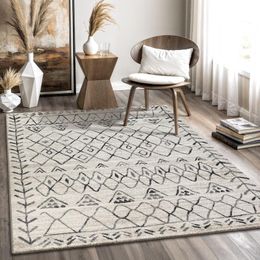Sanat Teppich &raquo;Boho 8200 , auch als L&auml;ufer und in Rund&laquo; rechteckig 10 mm H&ouml;he Kurzflor, robust, Boho, Scandic, f&uuml;r Fussbodenheizung geeignet Kunstfaser B : 