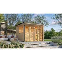 Weka Gartenhaus &raquo;Amberley&laquo; verschiedene Farben braun Massivholz Fu&szlig;boden im Gartenhaus, ohne Dacheindeckung